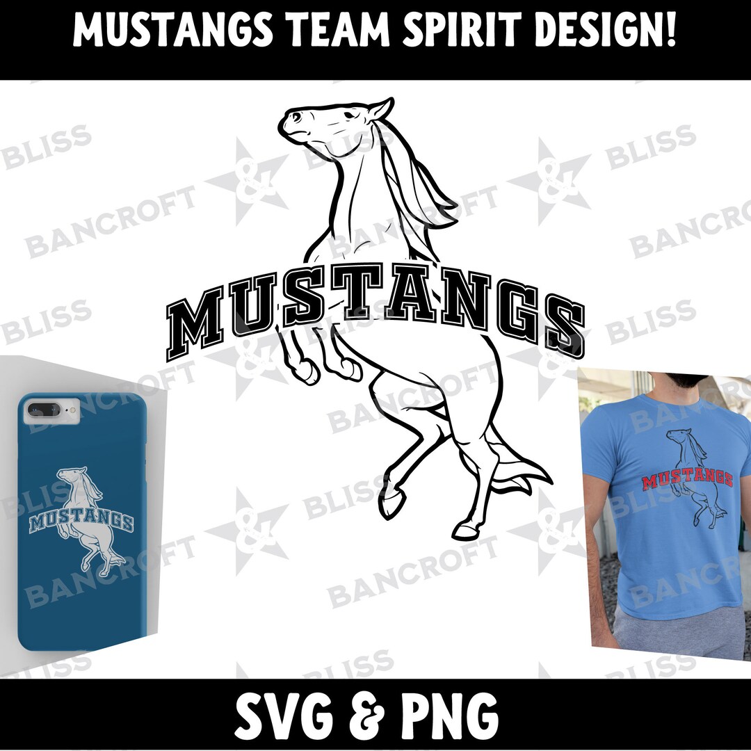 Mustangs SVG for Team Spirit Wear Mustangs Football SVG Mustangs Mascot ...