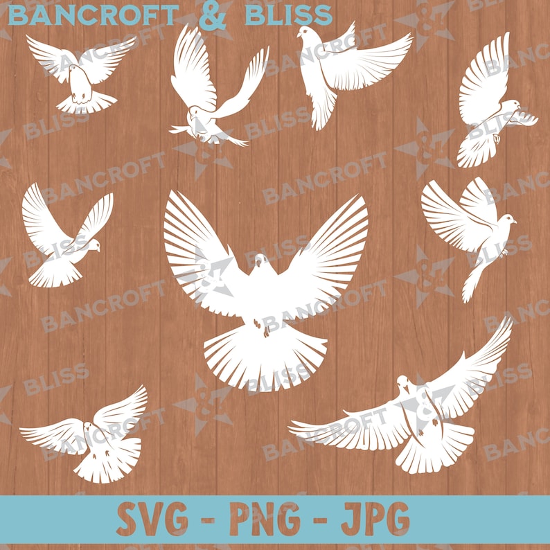 SVG Doves Svg Laser Cut File Doves PNG Vector Dove Realistic Dove Png ...