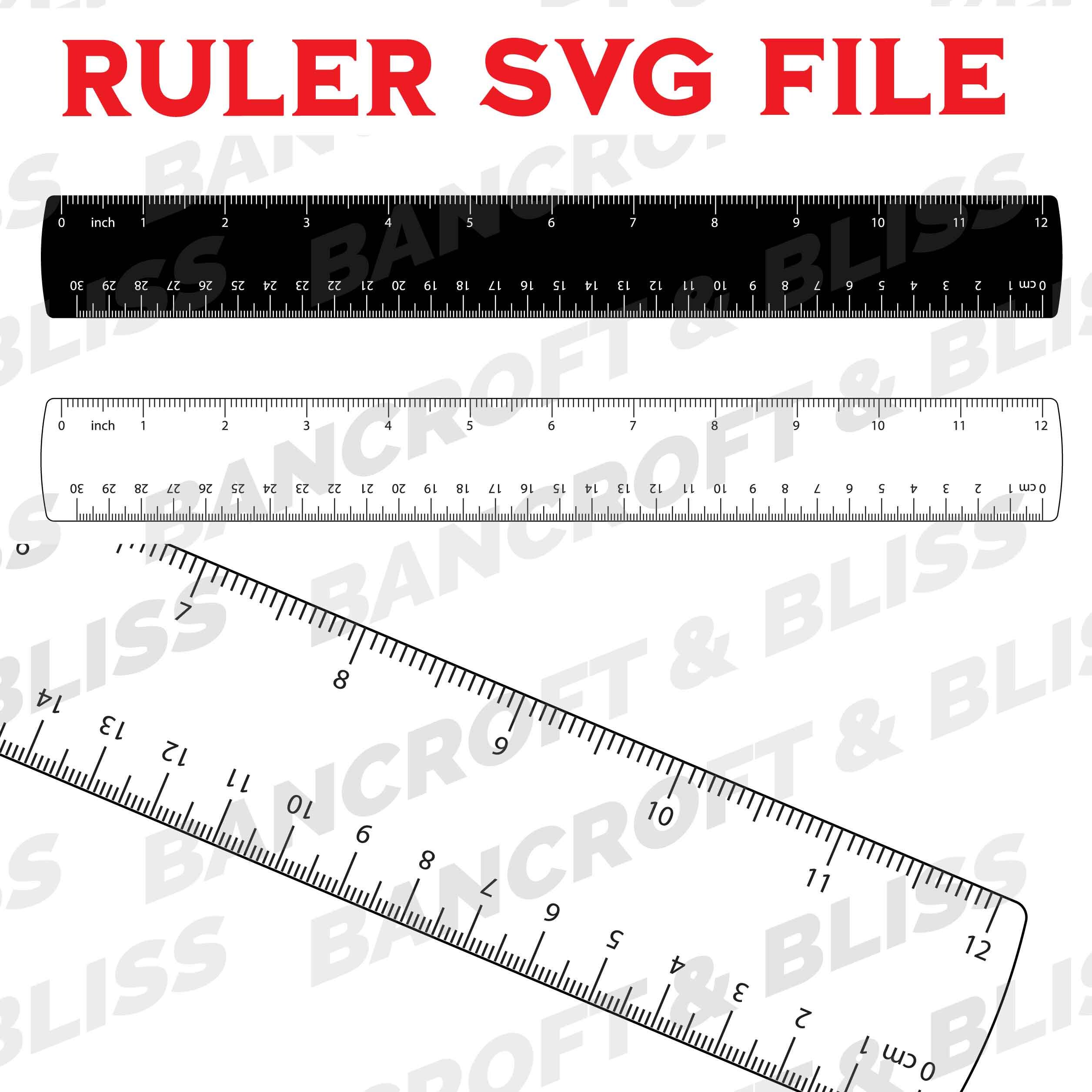 Règle SVG Règle PNG fichier numérique Règle personnalisable Modèles de ...