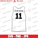 11 Pack Basketball Jersey Svg Basketball Shirt Svg Jersey PNG ...