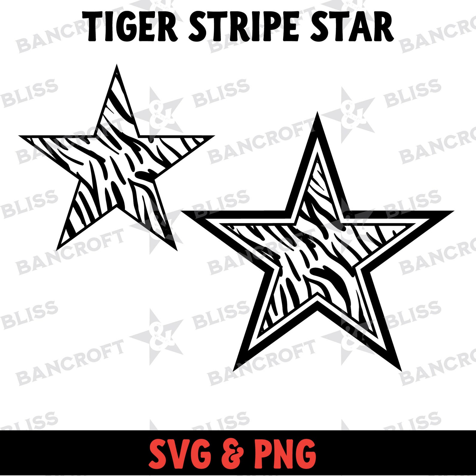 Tiger Stripes SVG Bengal Tiger Stripes Star Star Instant Download ...