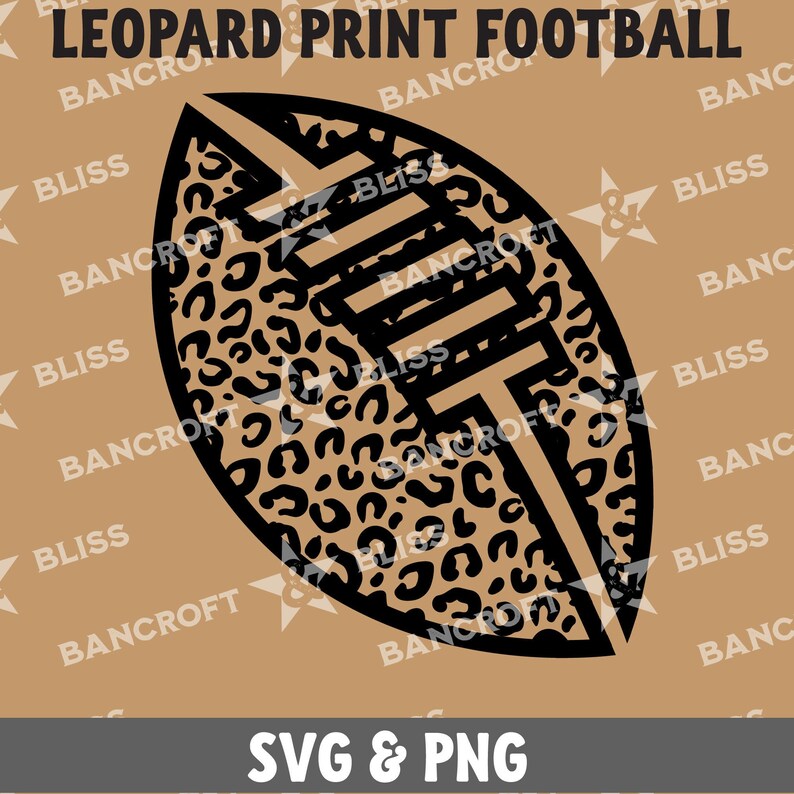 Leopard Print Football SVG PNG Leopard Print Football Instant Download ...
