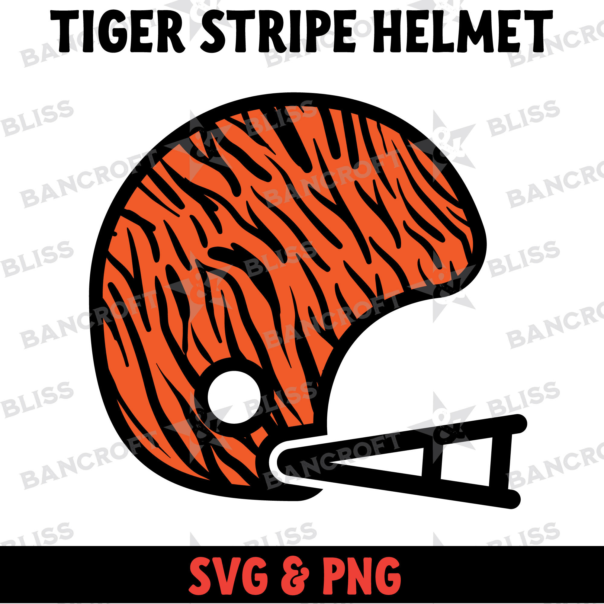 Tiger Stripes Football Helmet SVG PNG Tiger Print Football - Etsy