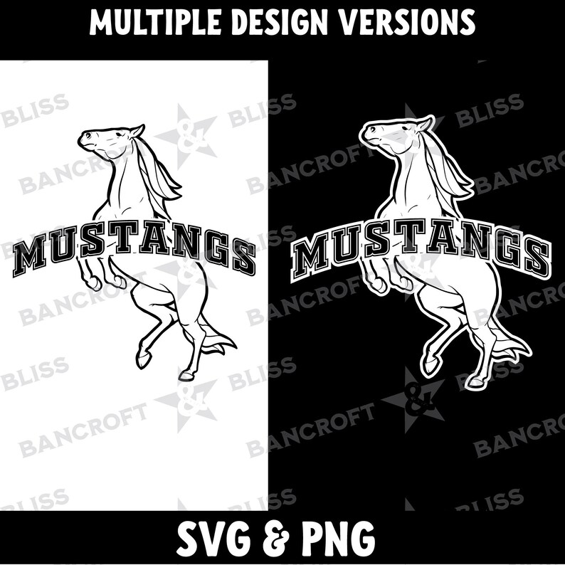 Mustangs SVG for Team Spirit Wear Mustangs Football SVG Mustangs Mascot ...