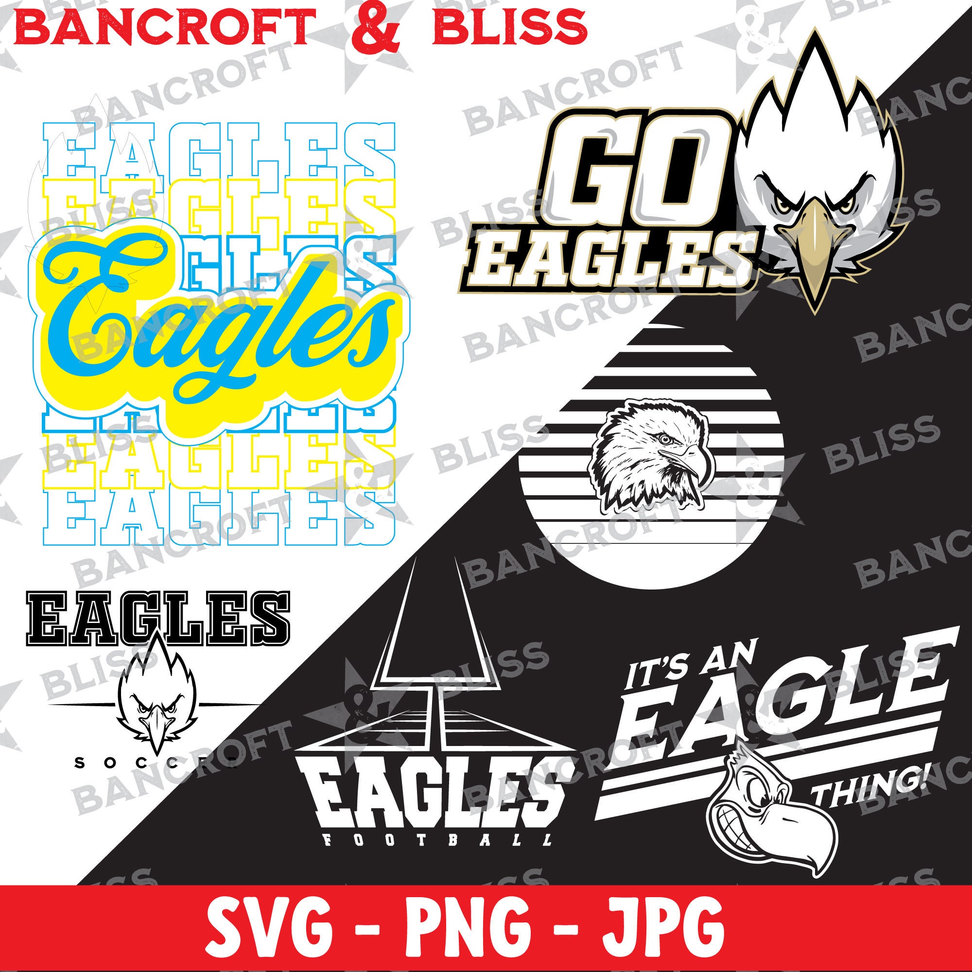 Eagle Team Mascot Set! Huge Eagles Digital Download! | School Spirit ...
