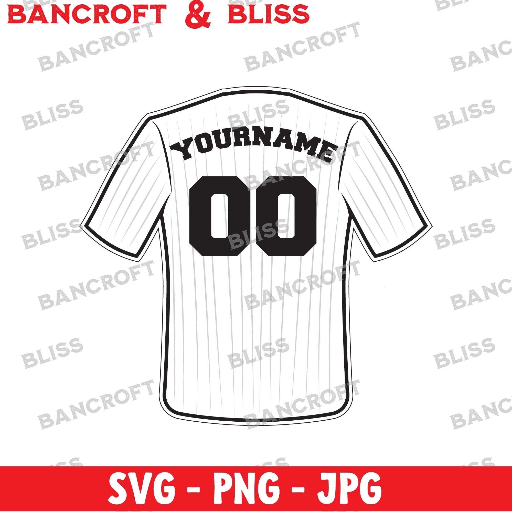 Baseball and Softball Jersey Back Clip Art Instant Download SVG, PNG ...