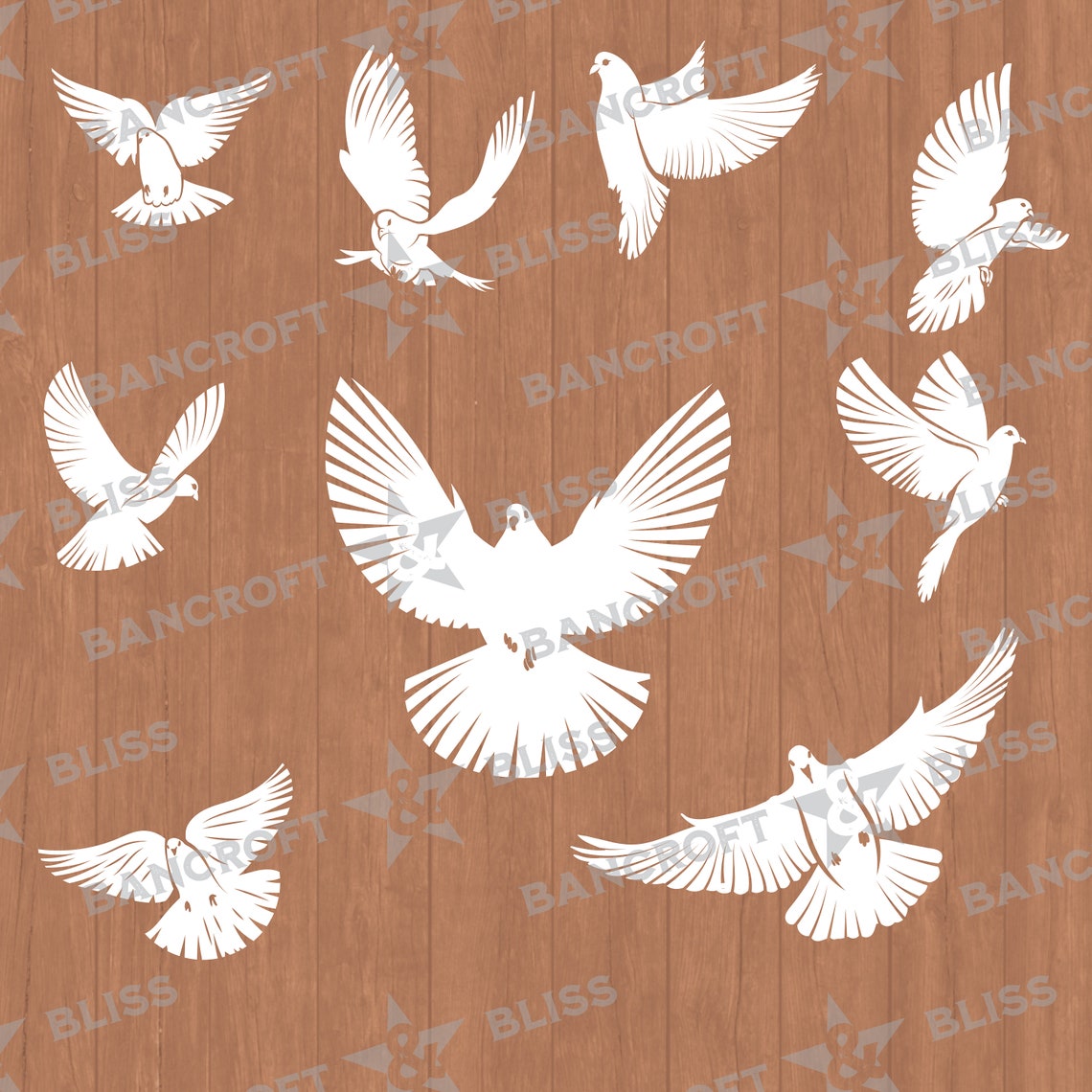 SVG Doves Svg Laser Cut File Doves PNG Vector Dove Realistic - Etsy