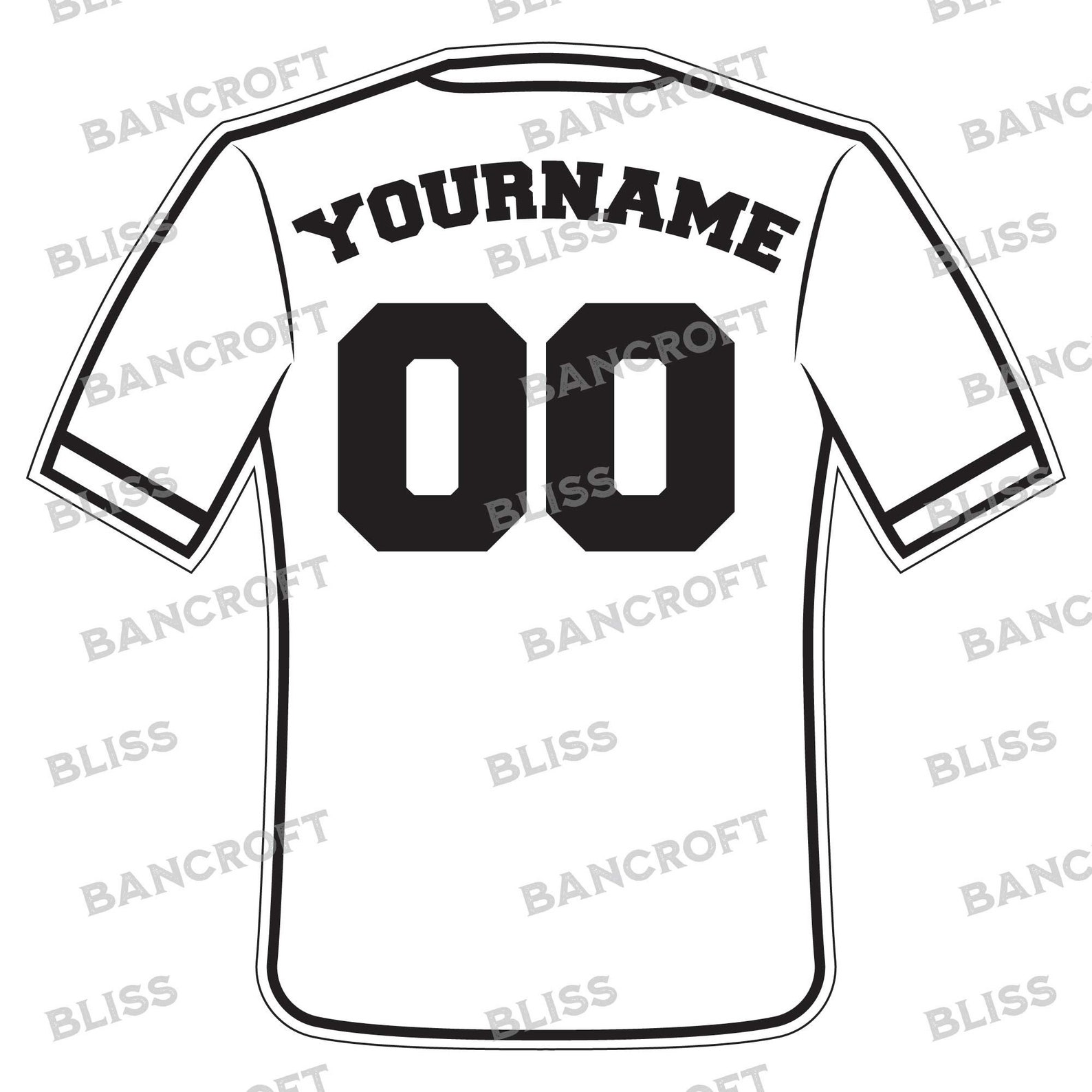 Baseball and Softball Jersey Back Clip Art Instant Download - SVG, PNG ...