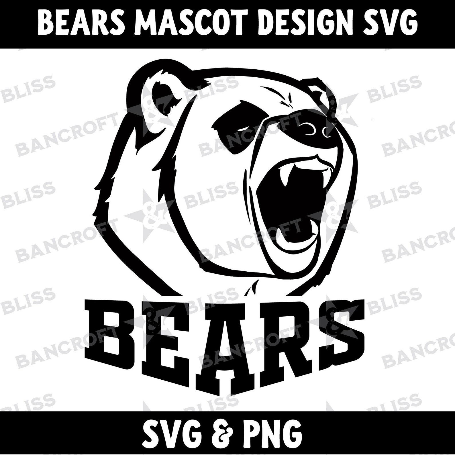 Bears SVG for Team Spirit Wear Bears Football SVG Bears Mascot SVG Full ...