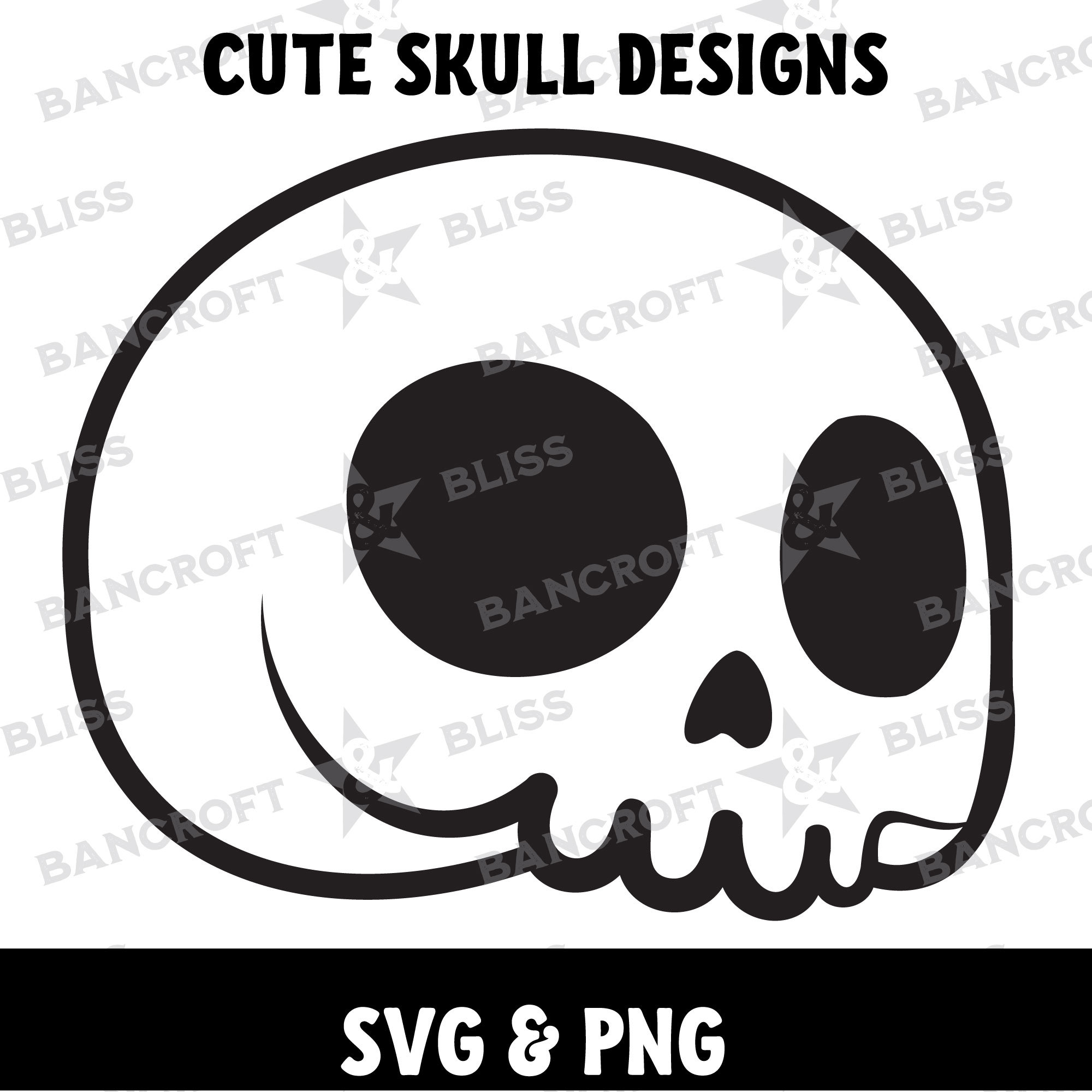 Cute Skull SVG Funny Skull PNG - Etsy