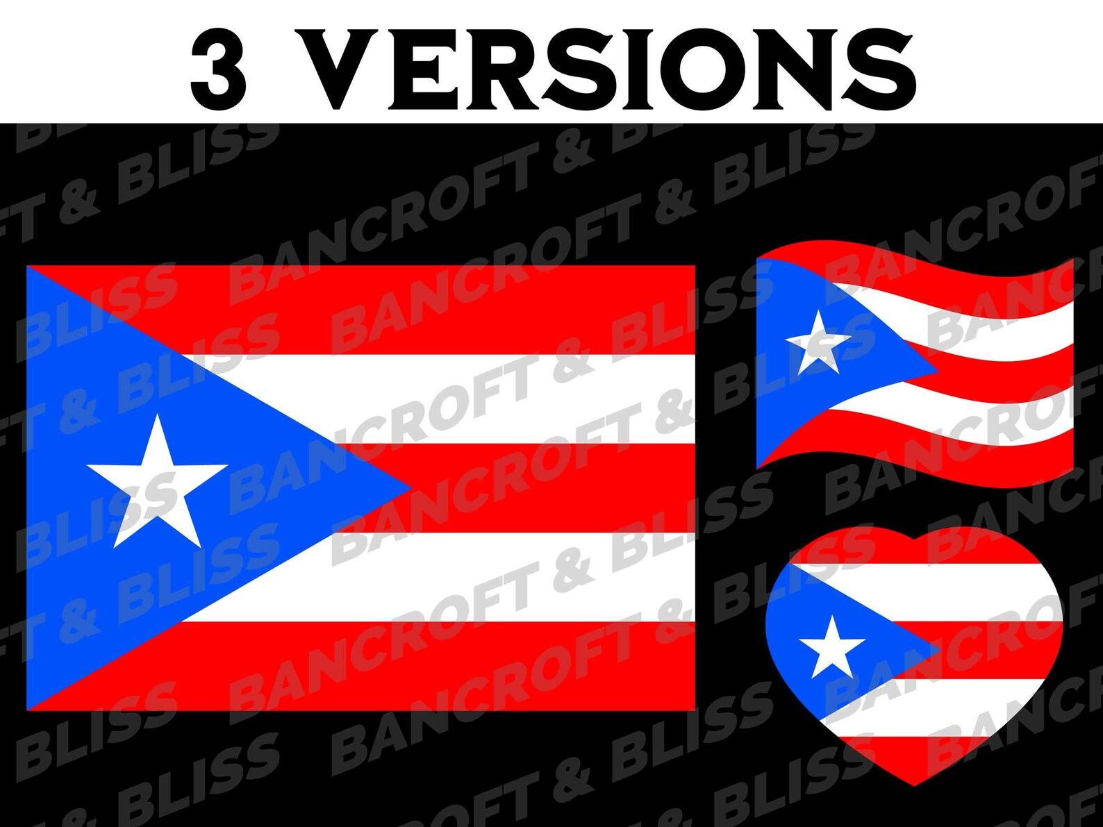 Puerto Rico Flag SVG Puerto Rican Clipart Digital Download - Etsy