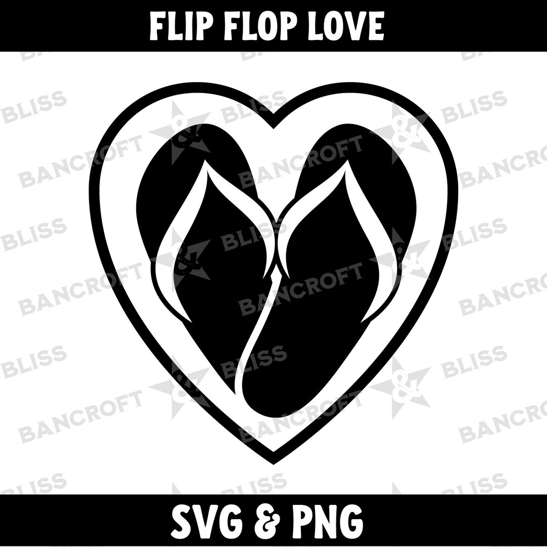 Flip Flop Heart SVG Flipflop SVG Heart SVG Beach Wedding Svg Beach Svg ...