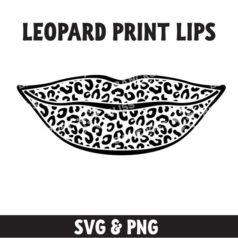 Leopard Print Lips SVG PNG Woman's Lips Instant Download Digital ...