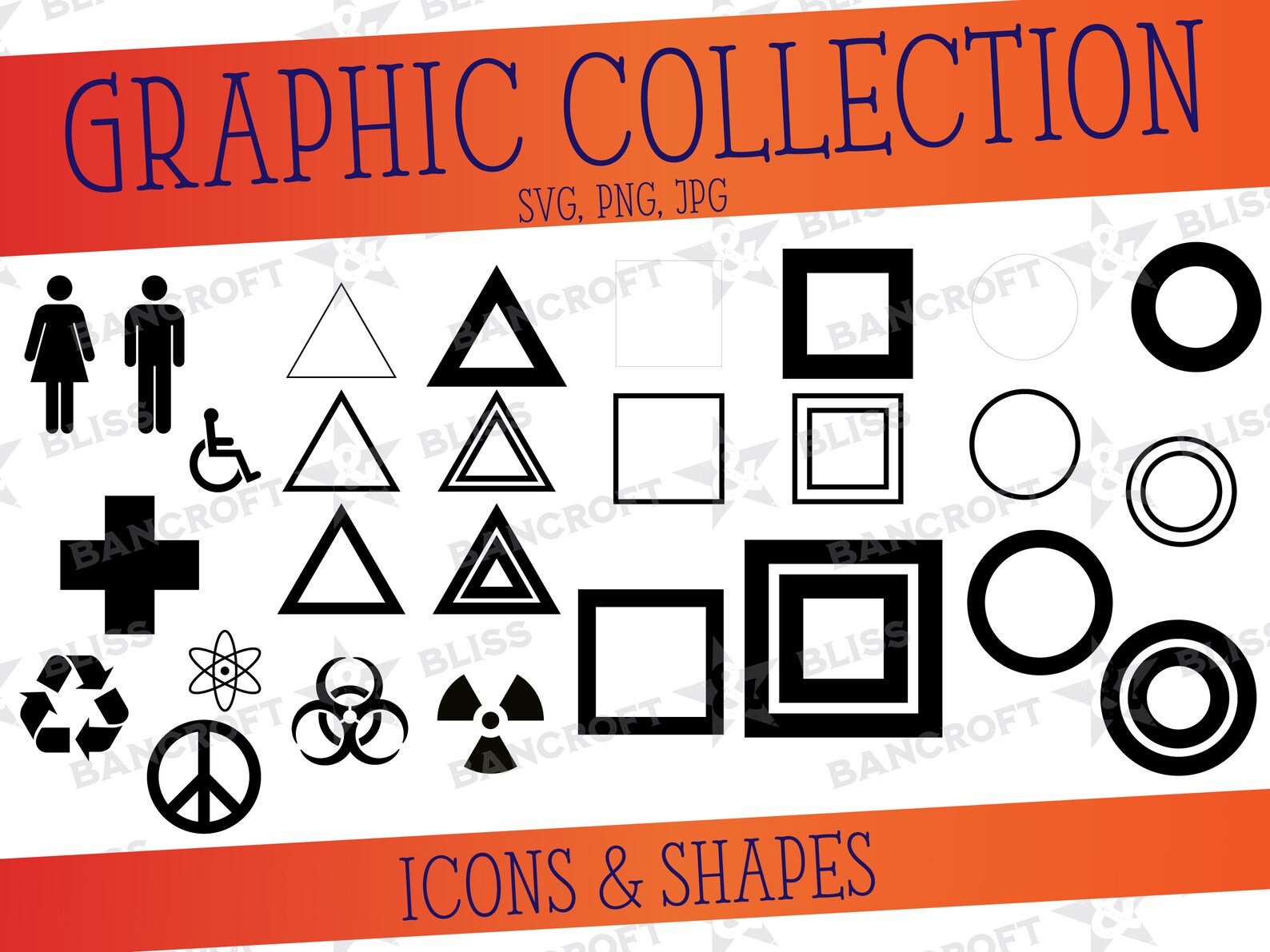 HUGE Graphic Collection! Restroom Svg, Atomic Svg, Biohazard Svg, Recycle Svg, Peace Sign Svg ...