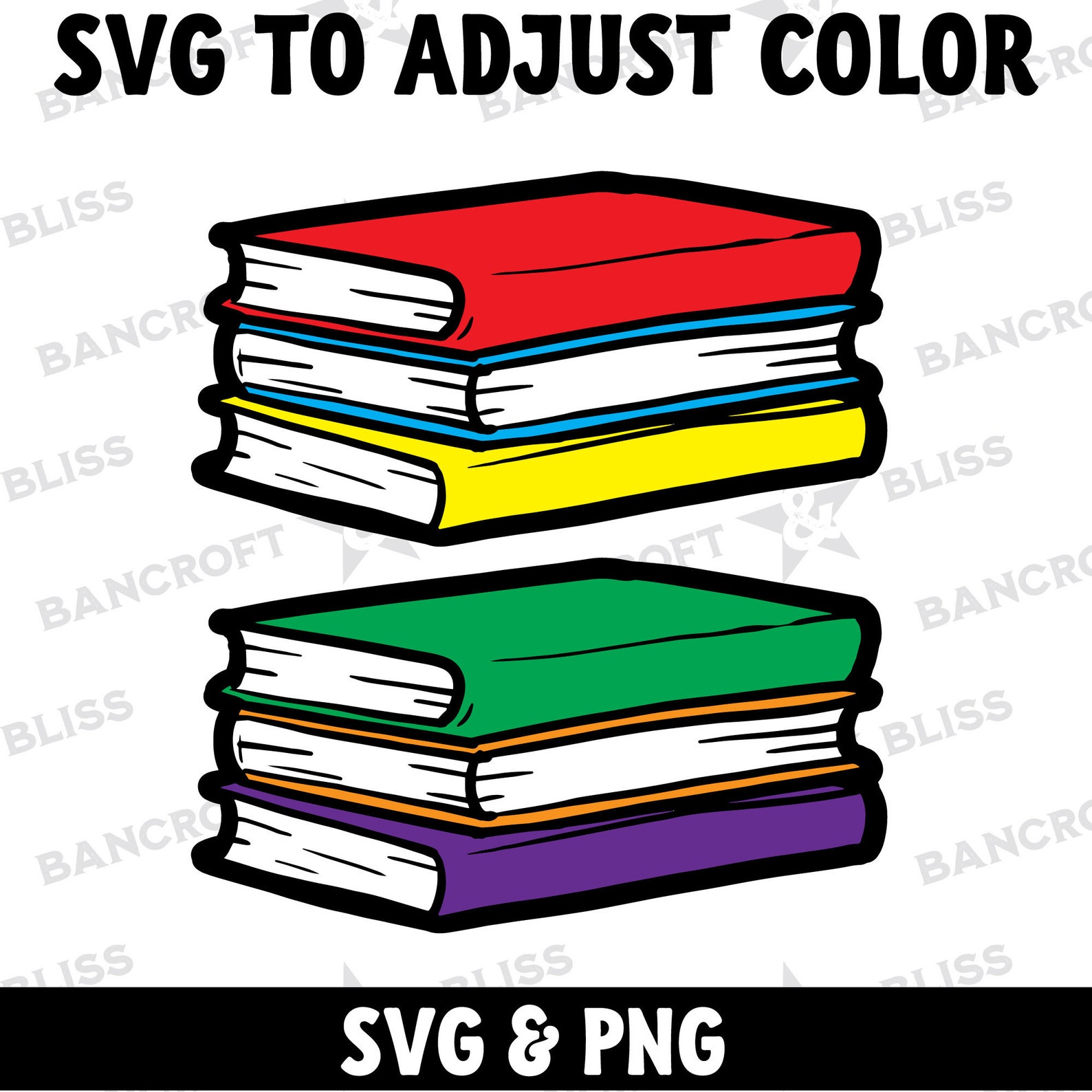 Book Stack SVG School Books SVG School SVG for School Schools Svg ...
