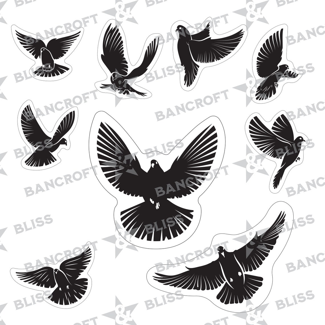 SVG Doves Svg Laser Cut File Doves PNG Vector Dove Realistic - Etsy