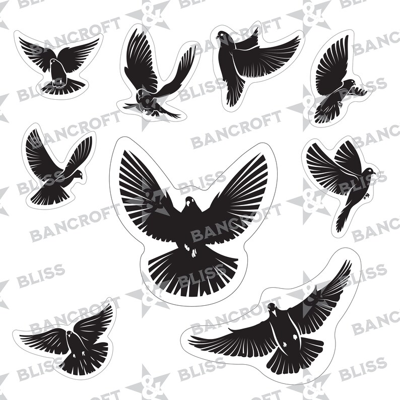 SVG Doves Svg Laser Cut File Doves PNG Vector Dove Realistic - Etsy