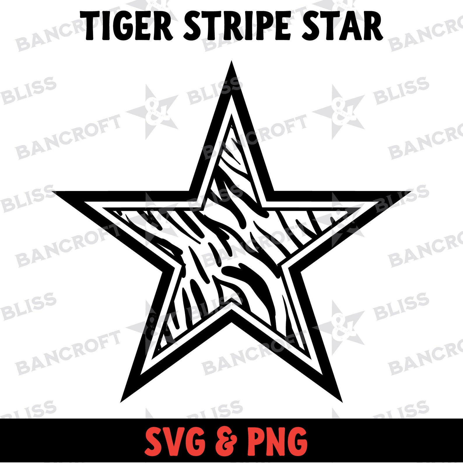Tiger Stripes SVG Bengal Tiger Stripes Star Star Instant - Etsy