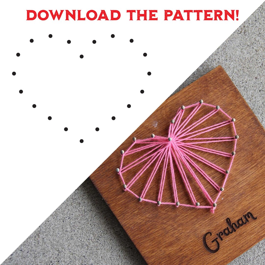 Heart String Art Craft Pattern | Digital Download | SVG, PNG, JPG ...