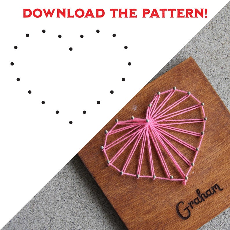 Heart String Art Craft Pattern Digital Download SVG, PNG, JPG Cricut ...