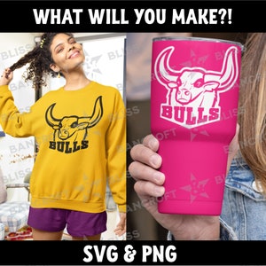 Bulls SVG for Team Spirit Wear Bulls Football SVG Bulls Mascot SVG Full ...