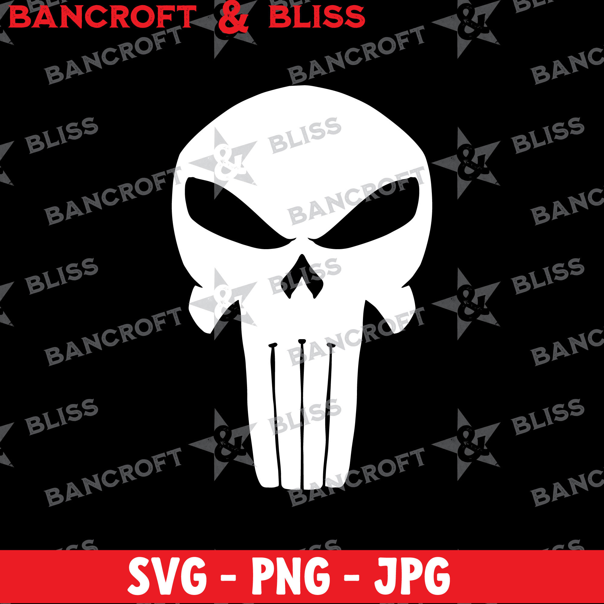Skull SVG Skull PNG Punisher Skull SVG Graphic Clip Art | T-shirt ...