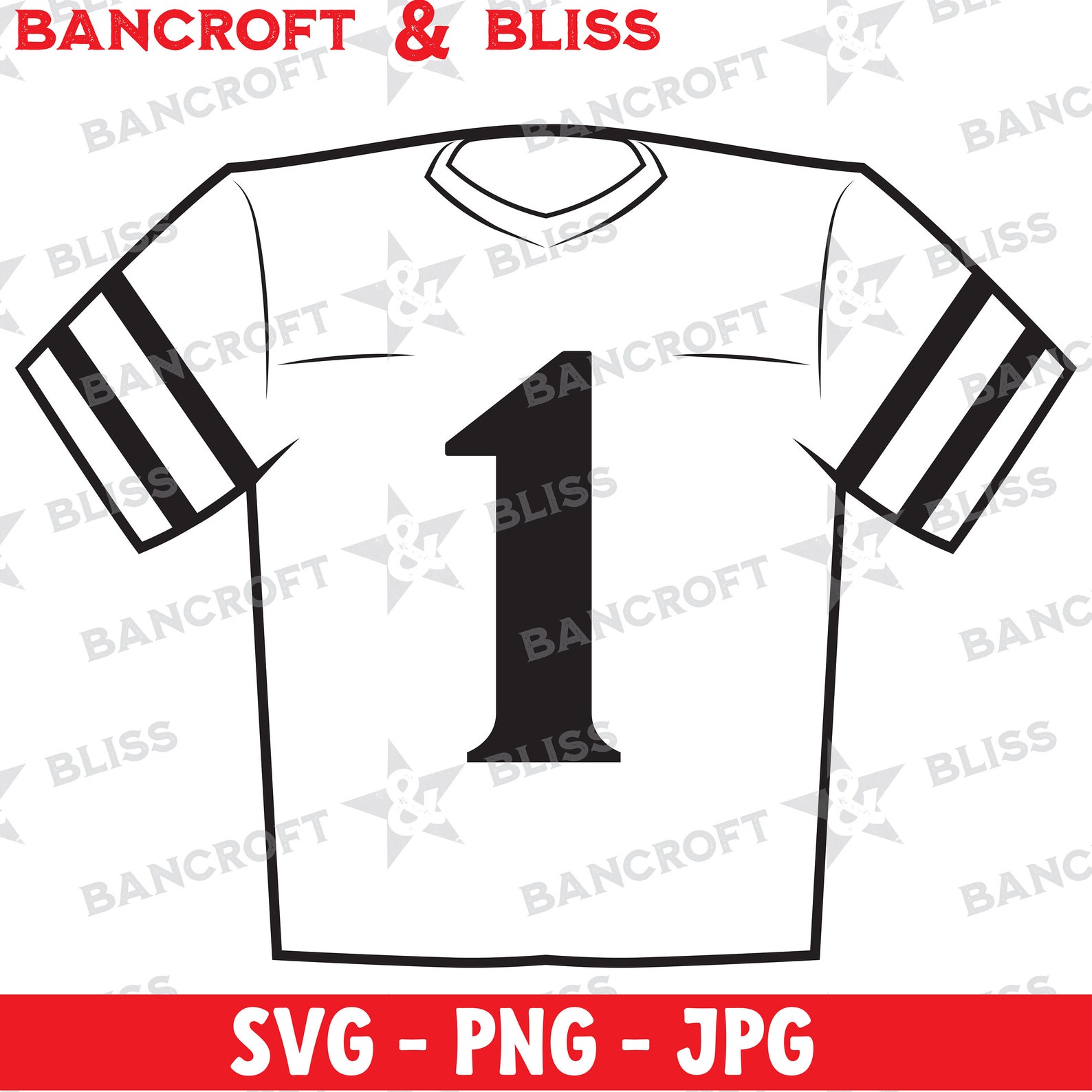 Football Jersey Svg Clip Art Instant Download SVG, PNG, JPG Illustrated ...