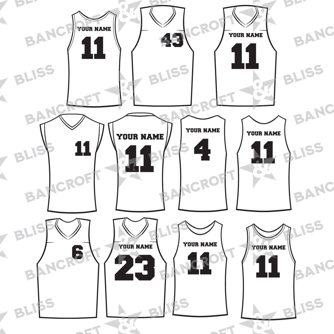 11 Pack Basketball Jersey Svg Basketball Shirt Svg Jersey PNG ...