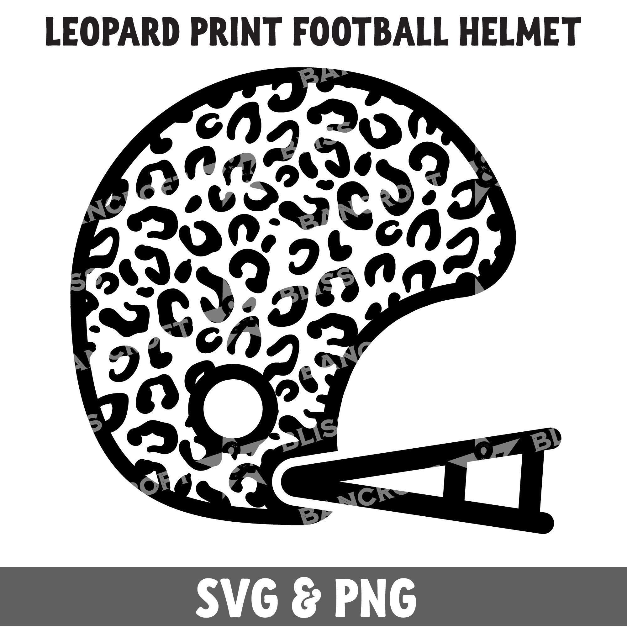 Leopard Print Football Helmet SVG Cheetah Print Football Helmet PNG ...