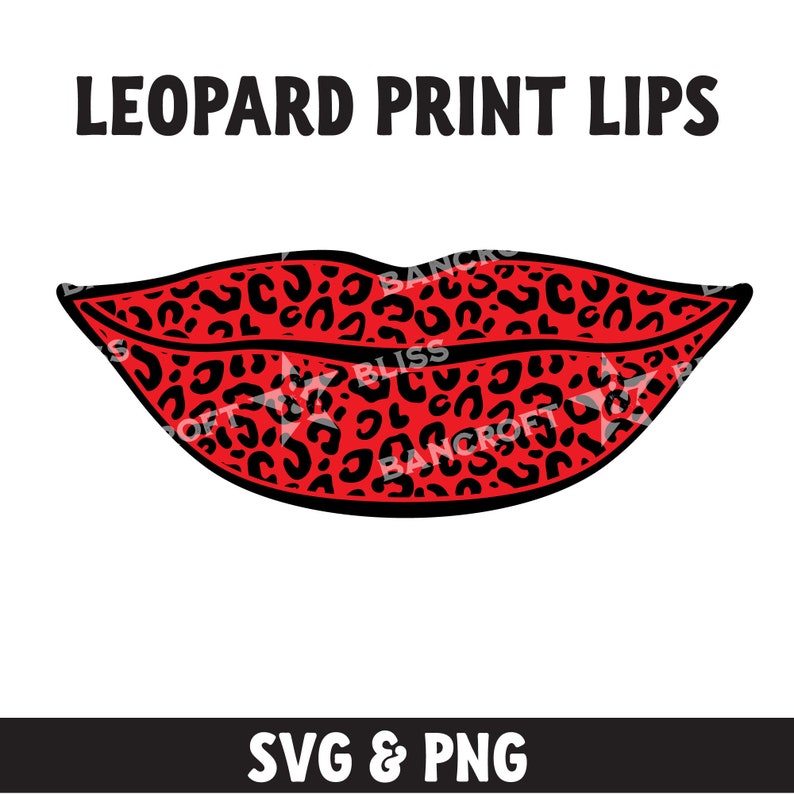 Leopard Print Lips SVG PNG Woman's Lips Instant Download - Etsy