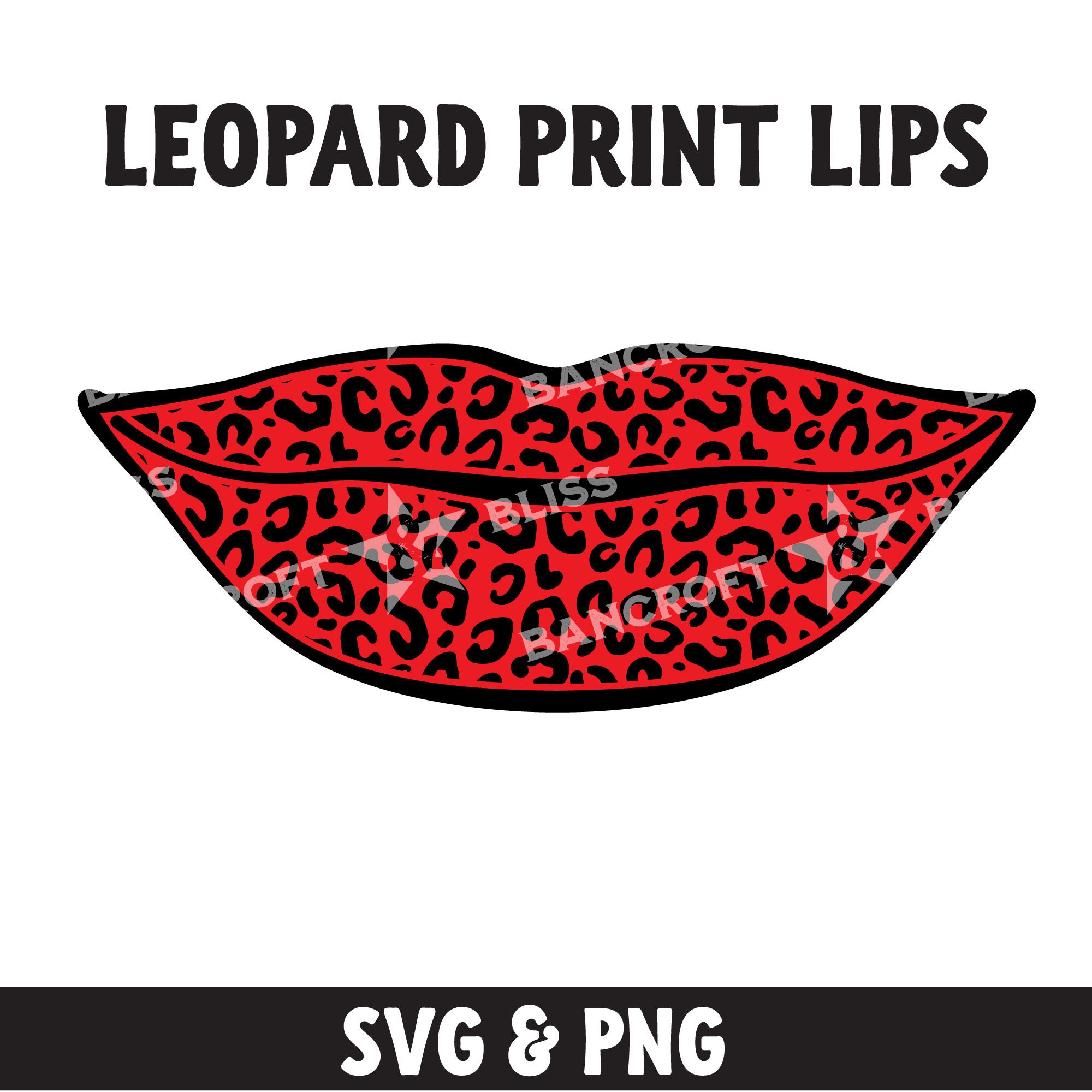 Leopard Print Lips SVG PNG Woman's Lips Instant Download Digital ...