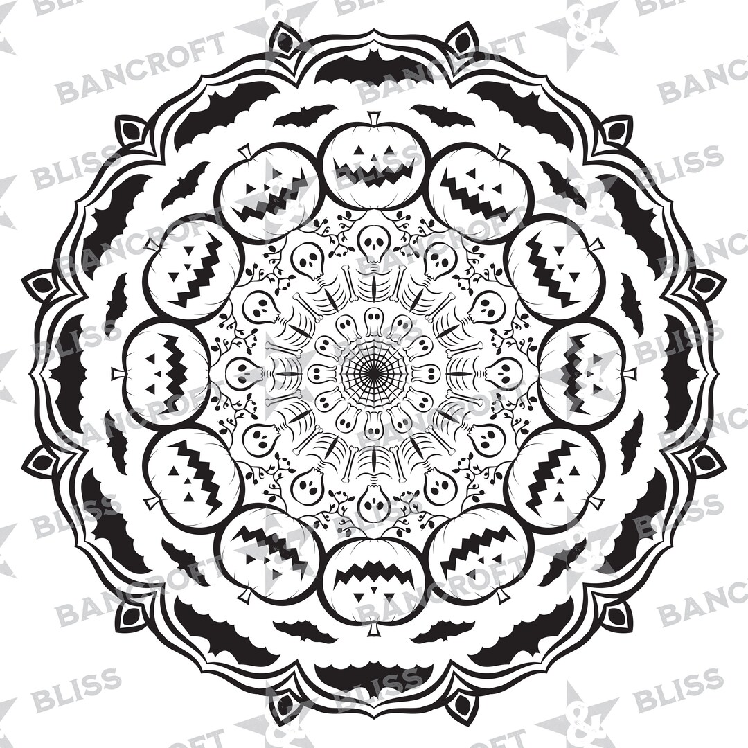 HALLOWEEN Mandala Halloween Instant Download Halloween Pattern Spooky ...