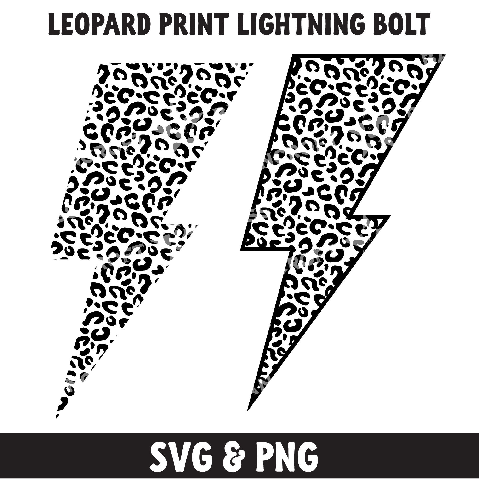Leopard Print Lightning Bolt SVG PNG Lightning Instant Download Digital ...