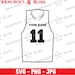 11 Pack Basketball Jersey Svg Basketball Shirt Svg Jersey PNG ...