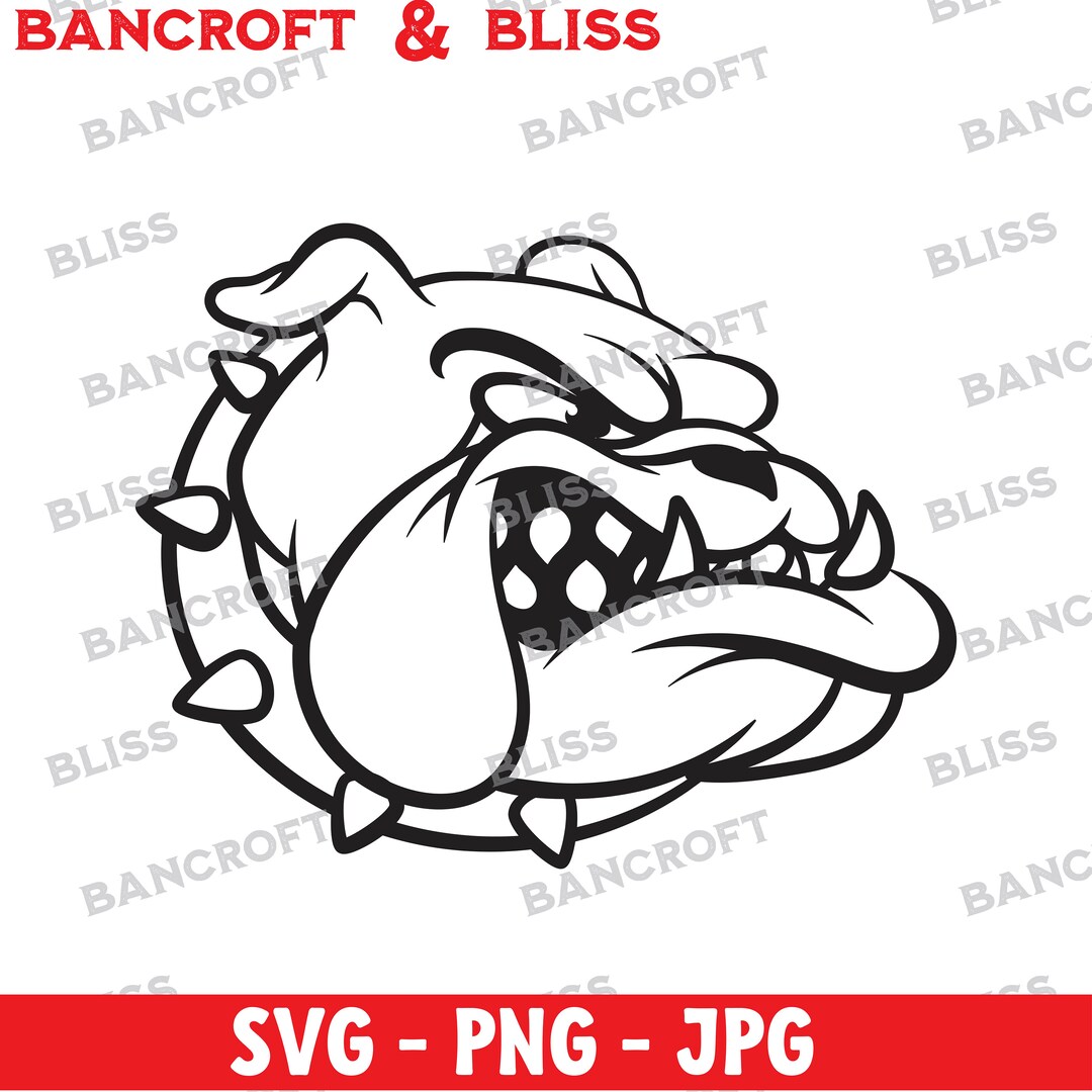 Bulldog SVG Bulldog Mascot SVG Bulldog Digital Download Vector Lines ...