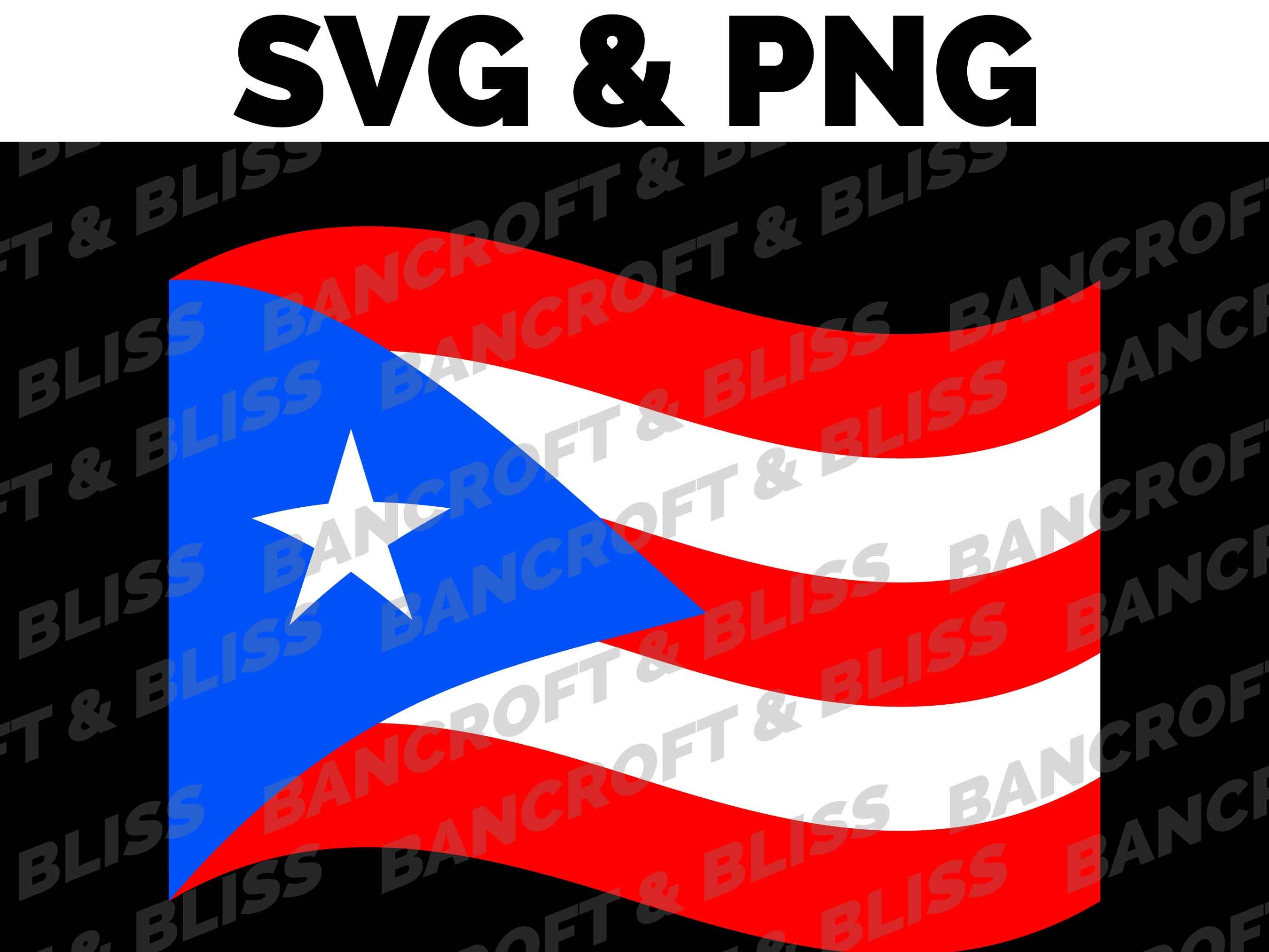 Puerto Rico Flag SVG Puerto Rican Clipart Digital Download - Etsy