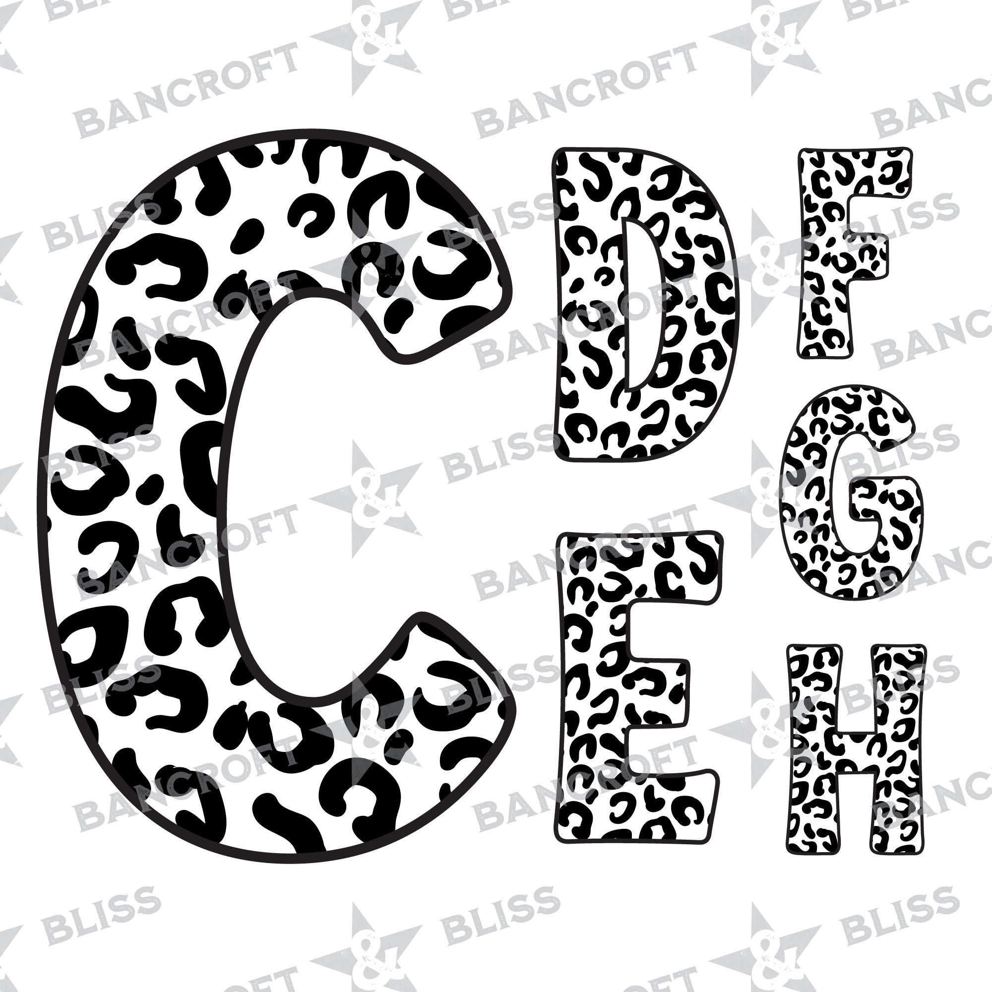 Leopard Print Letters Whole Alphabet Clip Art Instant Download - Etsy
