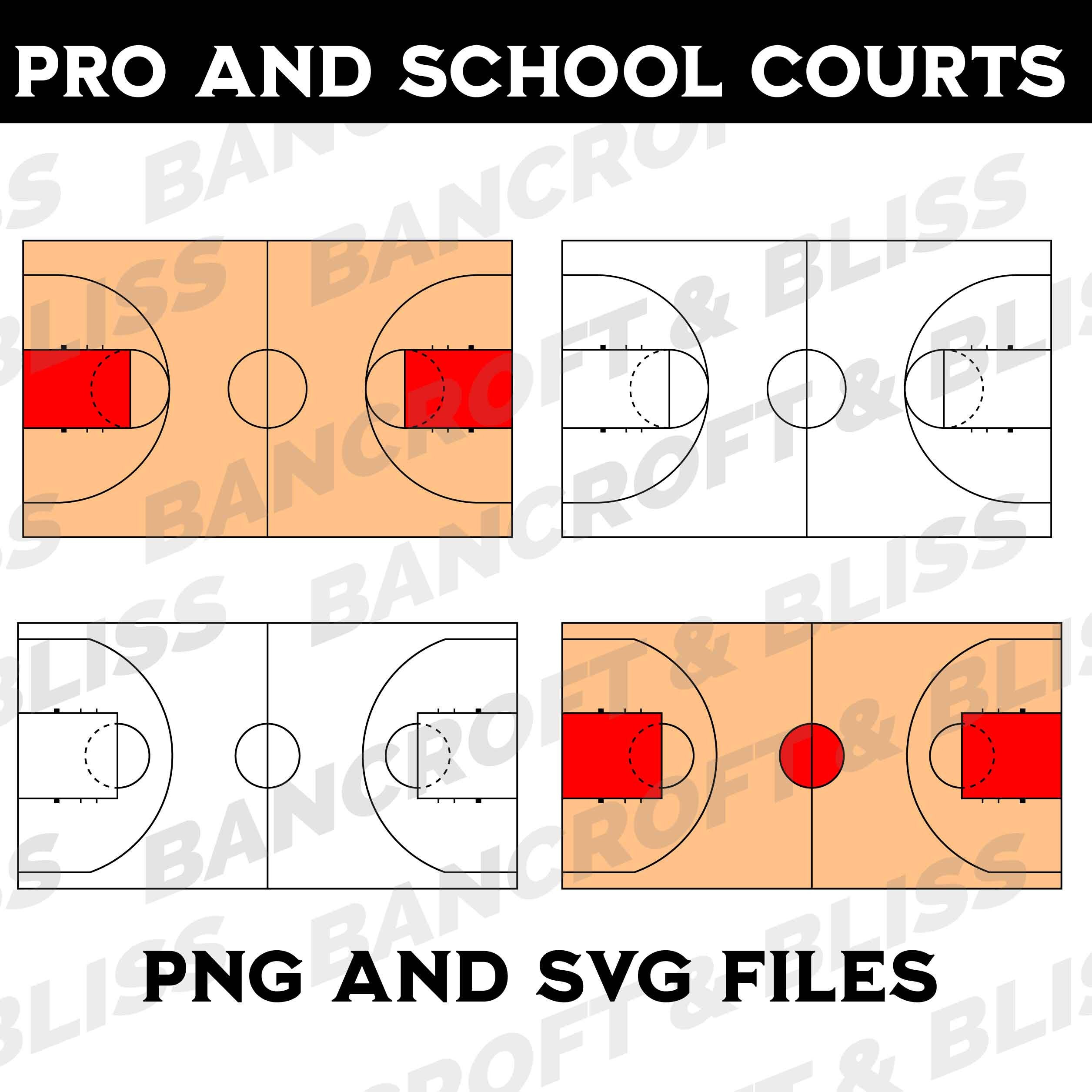 Cancha de baloncesto svg Baloncesto svg Cancha de baloncesto - Etsy México