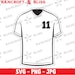 Soccer Jersey SVG Soccer Shirt Vector Soccer Uniform SVG Soccer Clipart ...