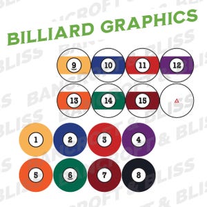 Pool Table SVG Billiards SVG Snooker SVG Billiard Balls Graphics Pool ...
