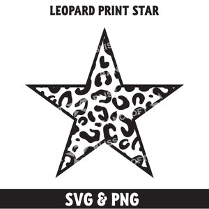 Leopard Print Star SVG Star PNG Star Instant Download Cheetah Print Svg ...