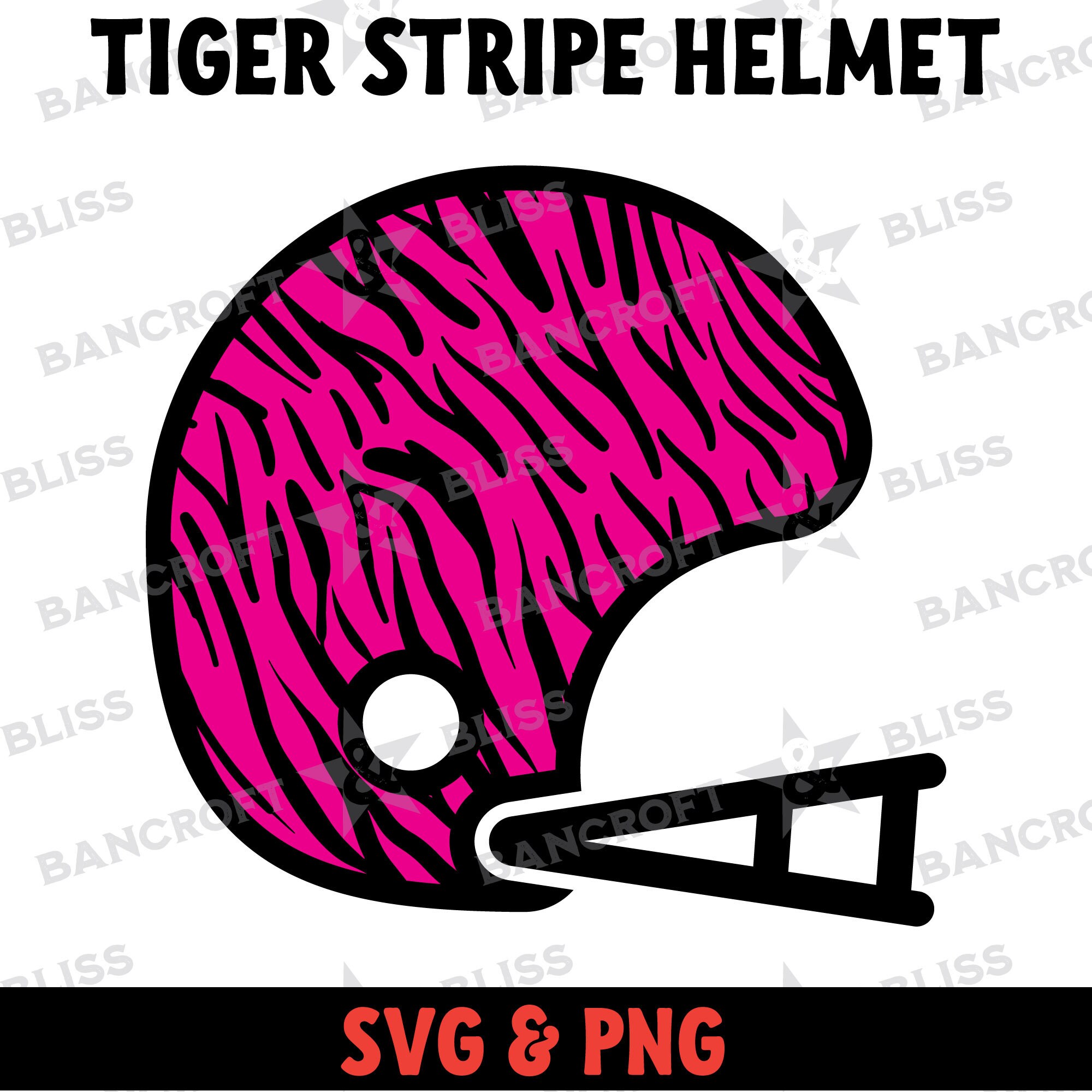 Tiger Stripes Football Helmet SVG PNG Tiger Print Football Instant ...