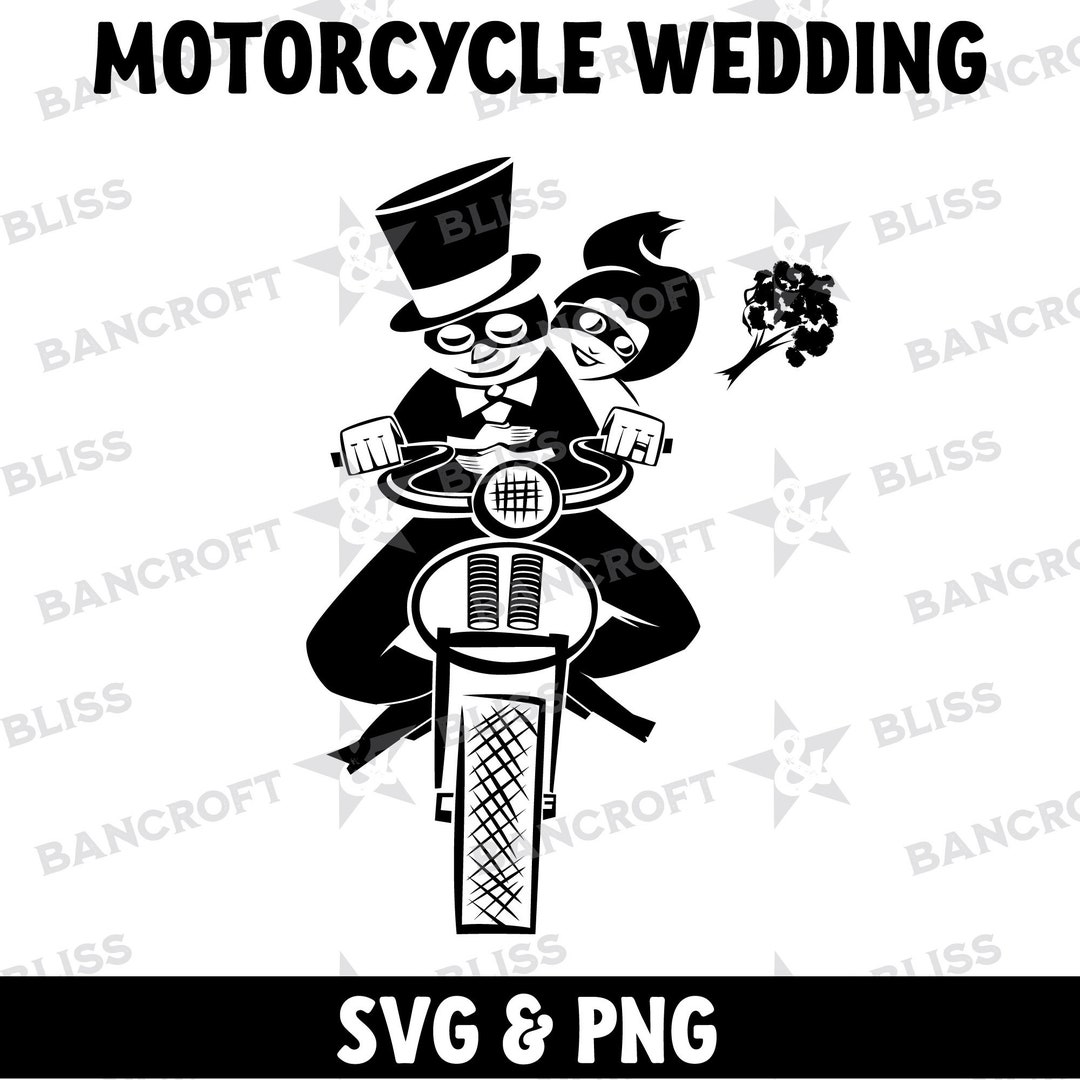 Wedding SVG Motorcycle Wedding Couple SVG Wedding Motorbike SVG ...