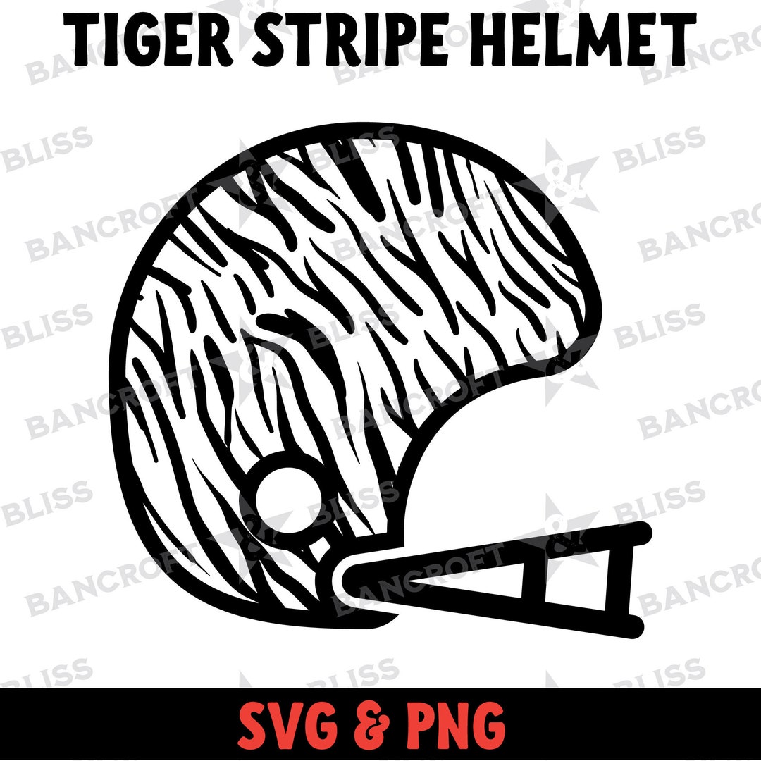Tiger Stripes Football Helmet SVG PNG Tiger Print Football Instant ...