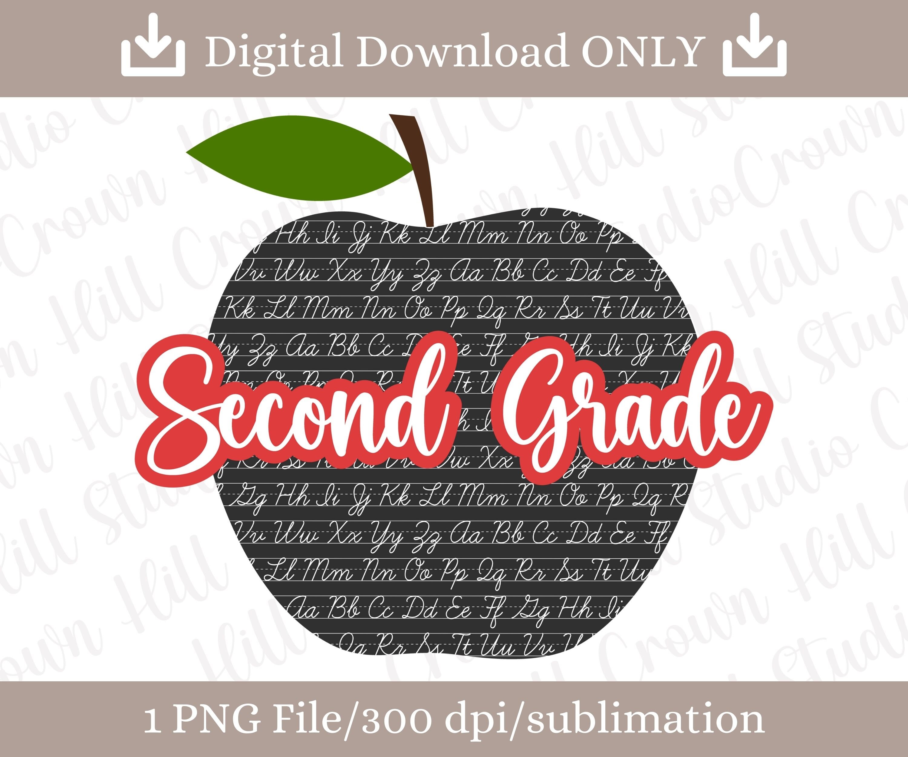 Second Grade Apple PNG for Sublimation - Etsy