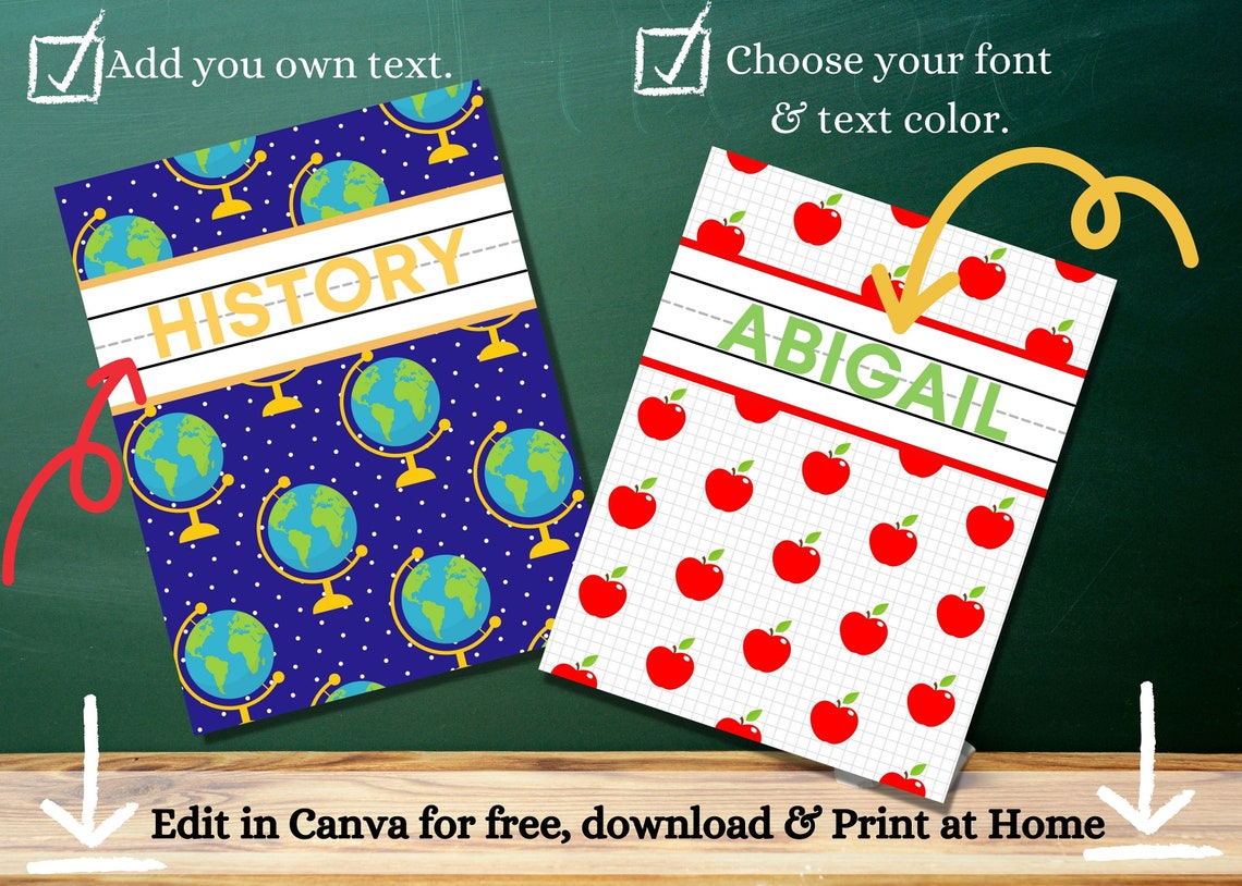 Editable Back to School Printable PDF Binder Covers 15 Page Bundle - Etsy