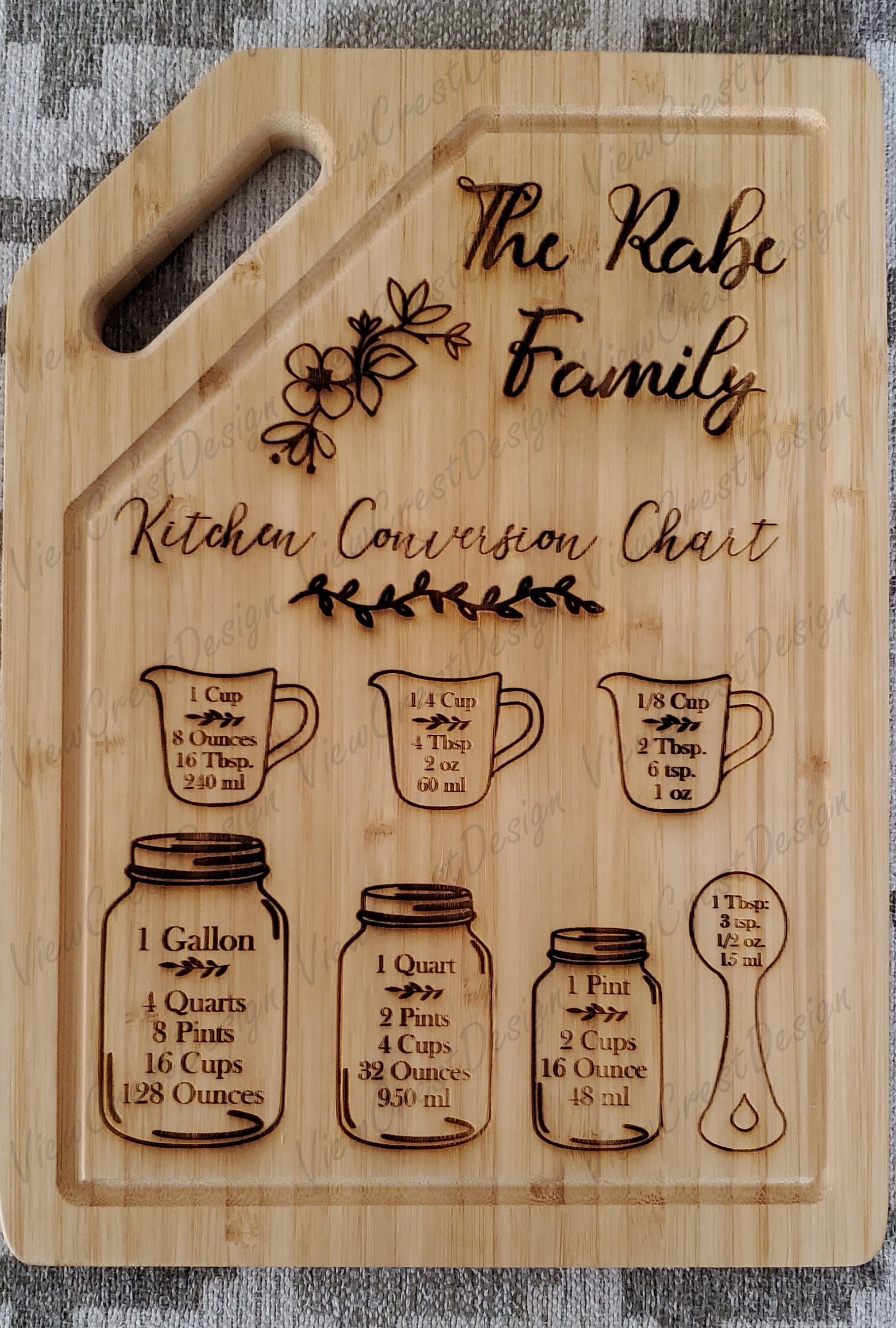Baking Conversion Chart SVG, PNG, DXF - Laser Engrave Digital File - Etsy