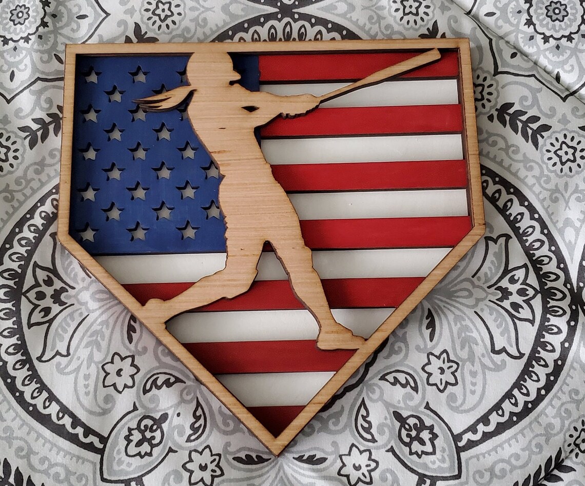 Layered American Flag Softball Hitter Home Plate Design (digital File ...