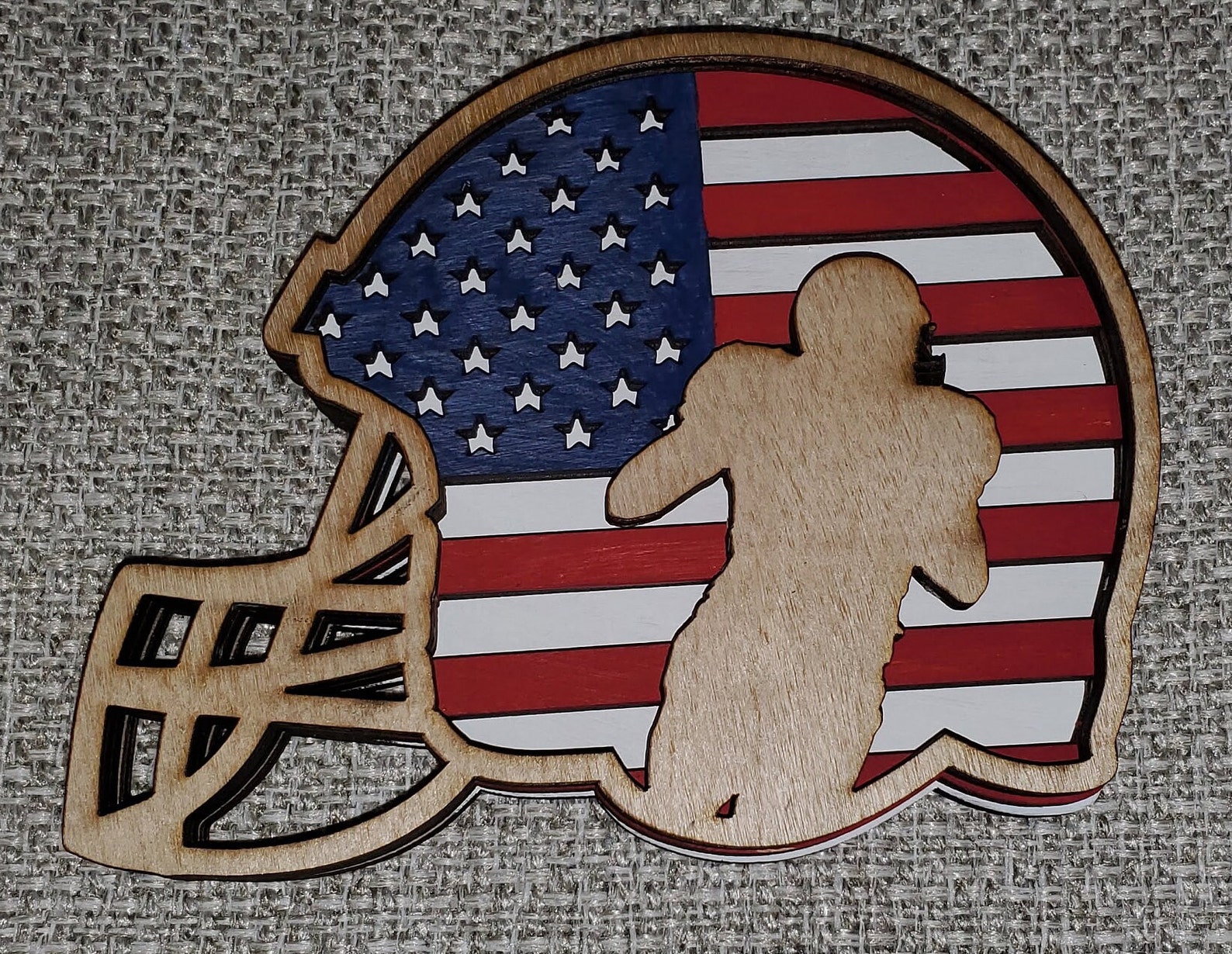 Layered American Flag Football Helmet With Quarterback - Etsy