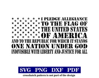 Pledge of Allegiance American Flag Svg, Wavy Flag, America Svg, Svg ...